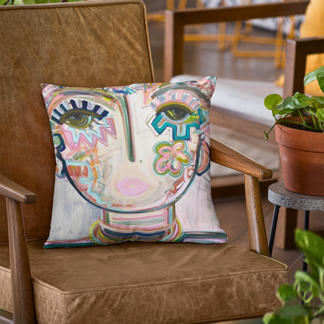 Macaroon Chica — Pillow – Windy O'Connor Art and Home