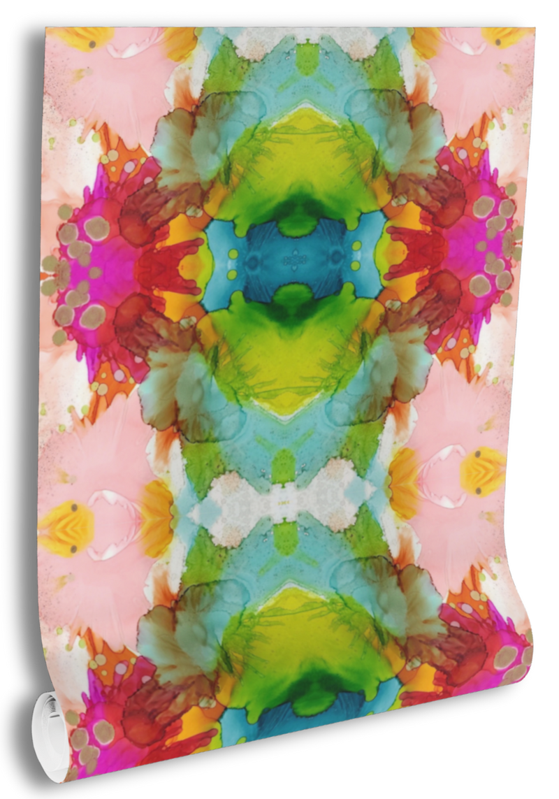 Zany Zinnia - Wallpaper – Windy O'Connor Art and Home